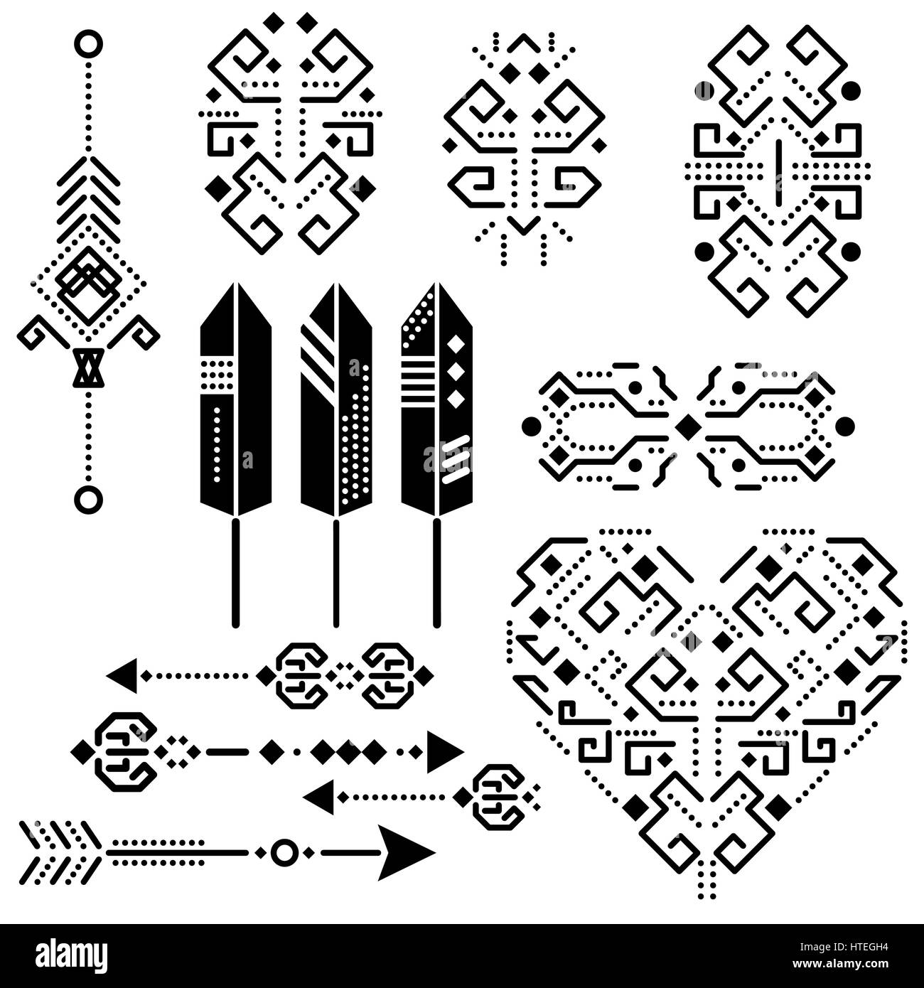 Tribal aztec vector stencil elements Stock Vector Image & Art - Alamy