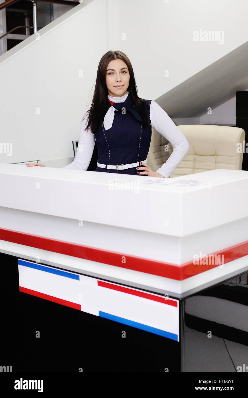 beautiful young girl at the reception. Woman smiling at the camera ...