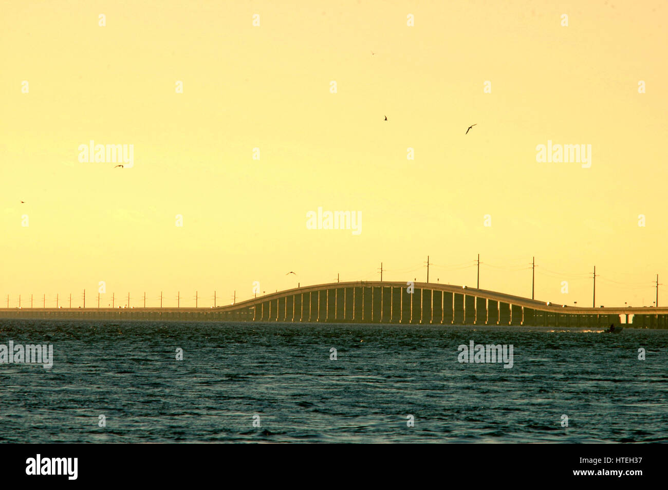 New Seven Mile Bridge gold evening light Stock Photo - Alamy