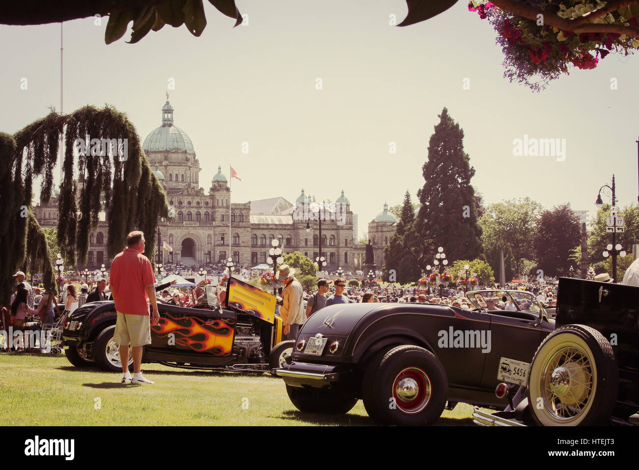 Editorial of an old cars show from the beautiful city of Victoria ...