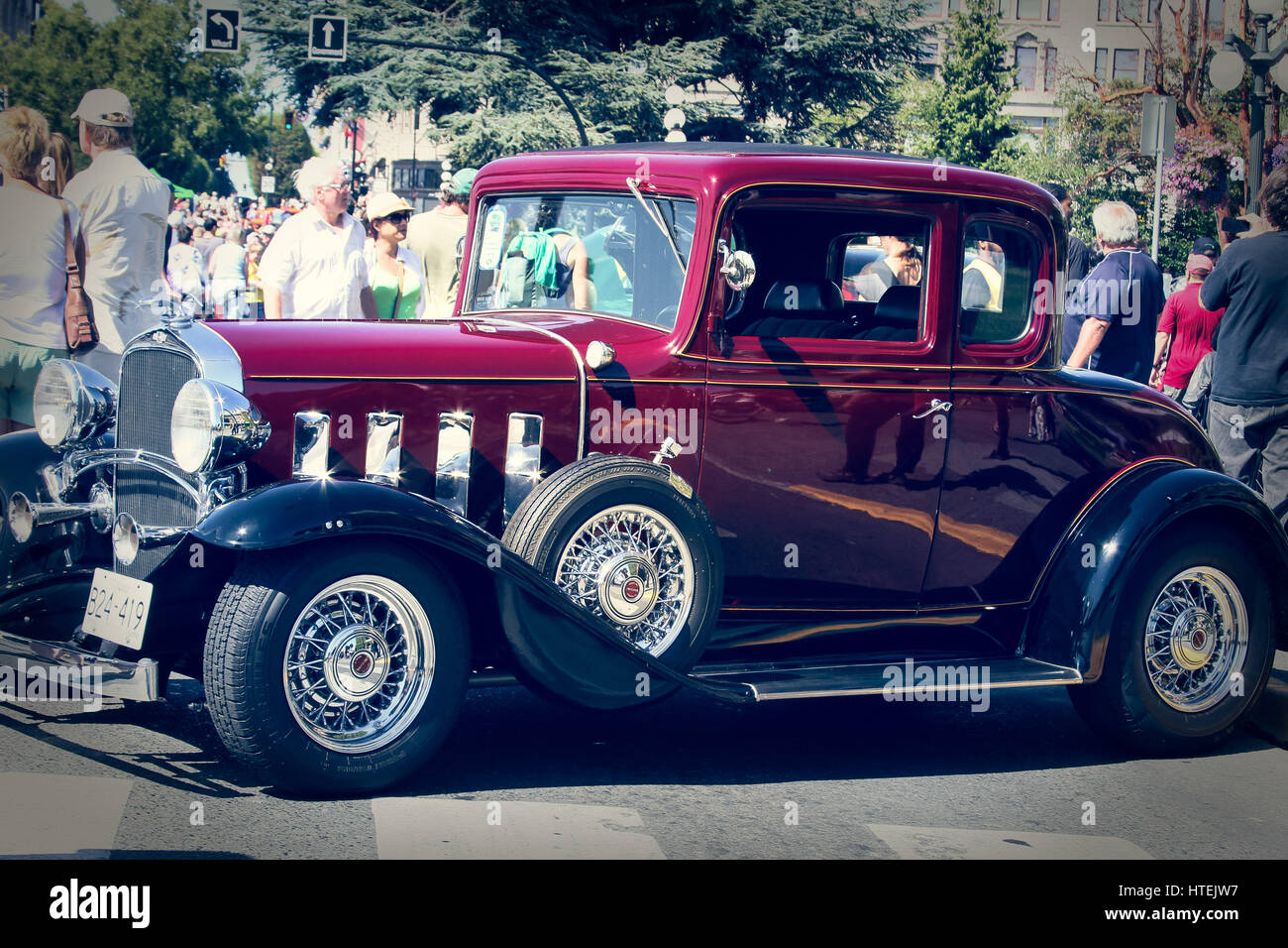 Editorial of an old cars show from the beautiful city of Victoria ...