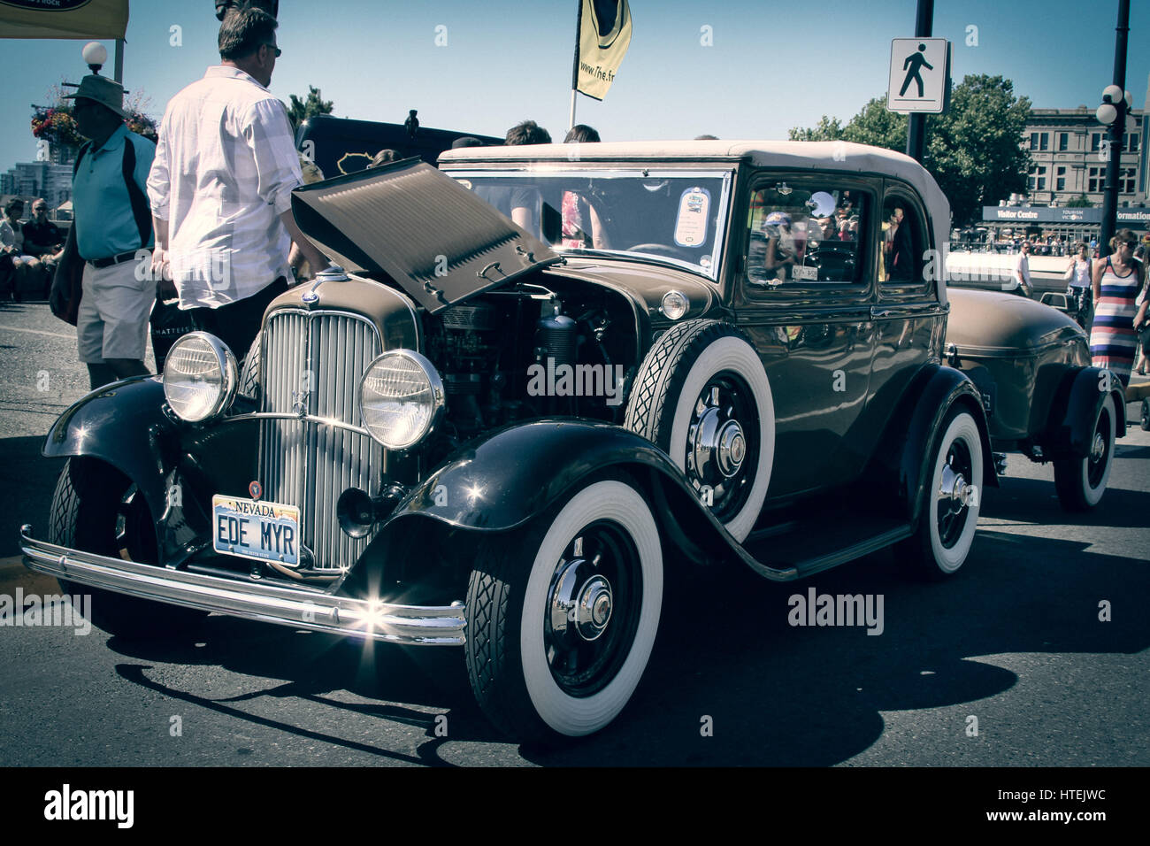 Editorial of an old cars show from the beautiful city of Victoria ...