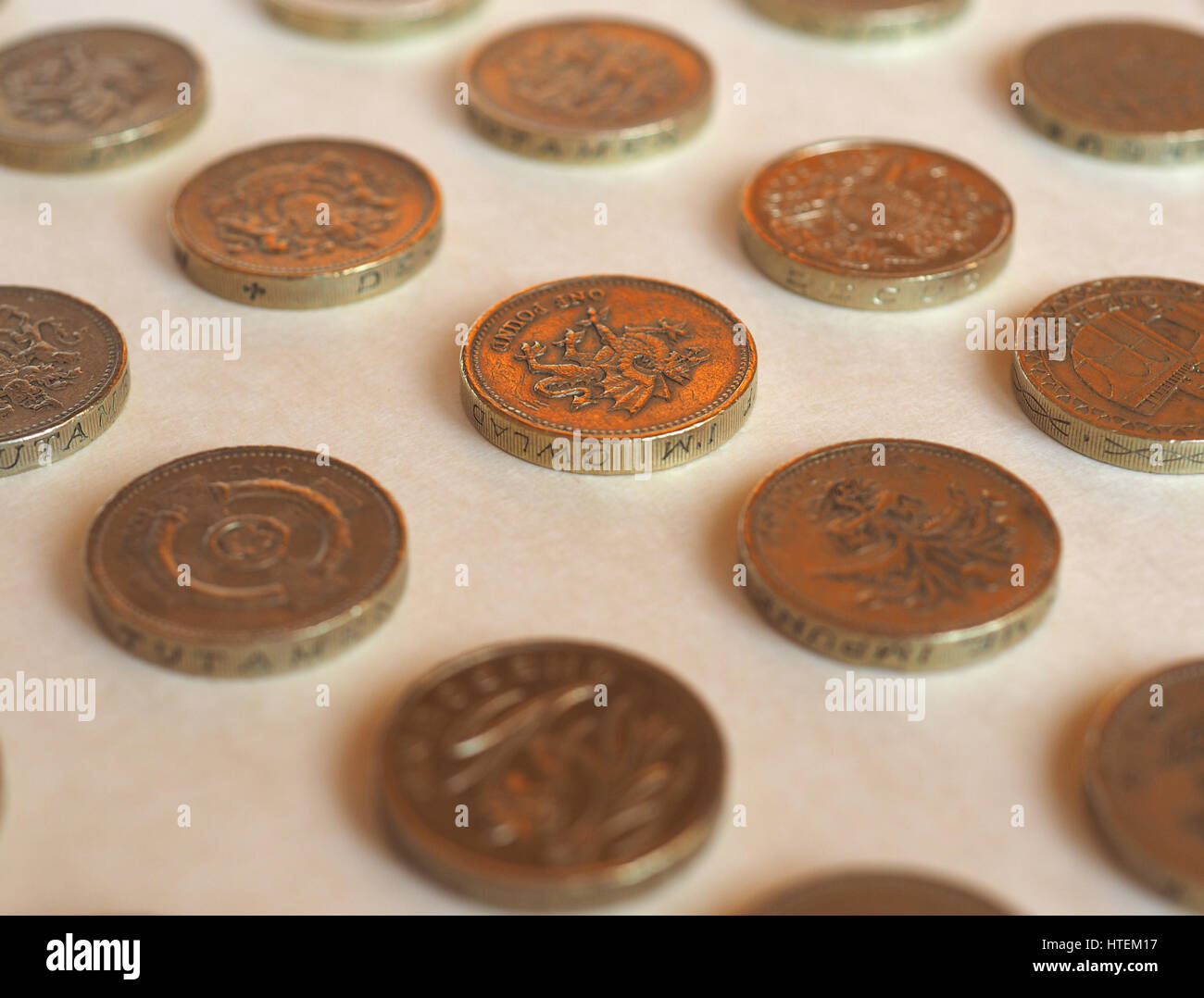 Array of Pound (GBP) coin, currency of United Kingdom (UK ...