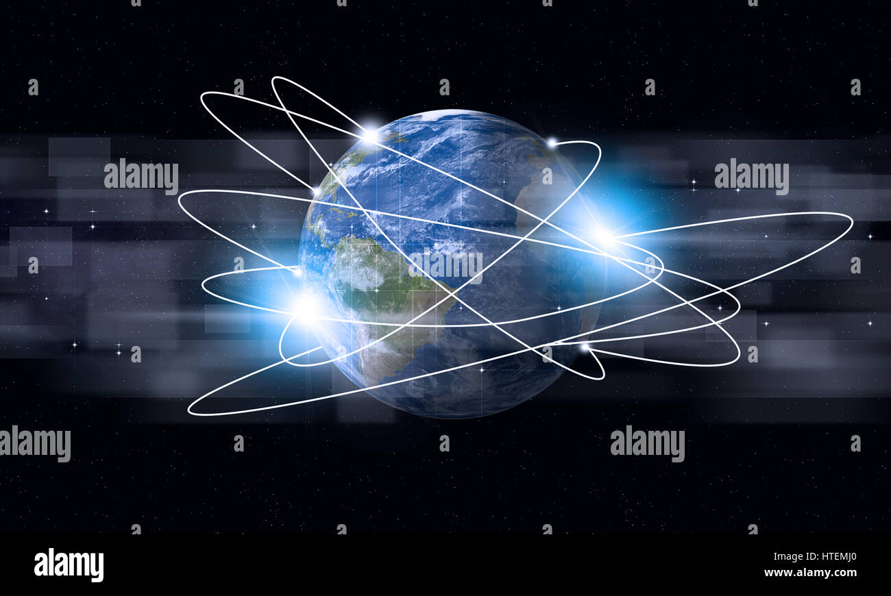 digital global connections and communications business background Stock ...
