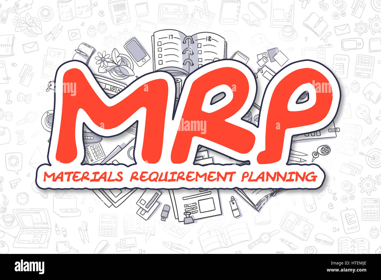 Doodle Illustration of Mrp - Materials Requirement Planning, Surrounded ...