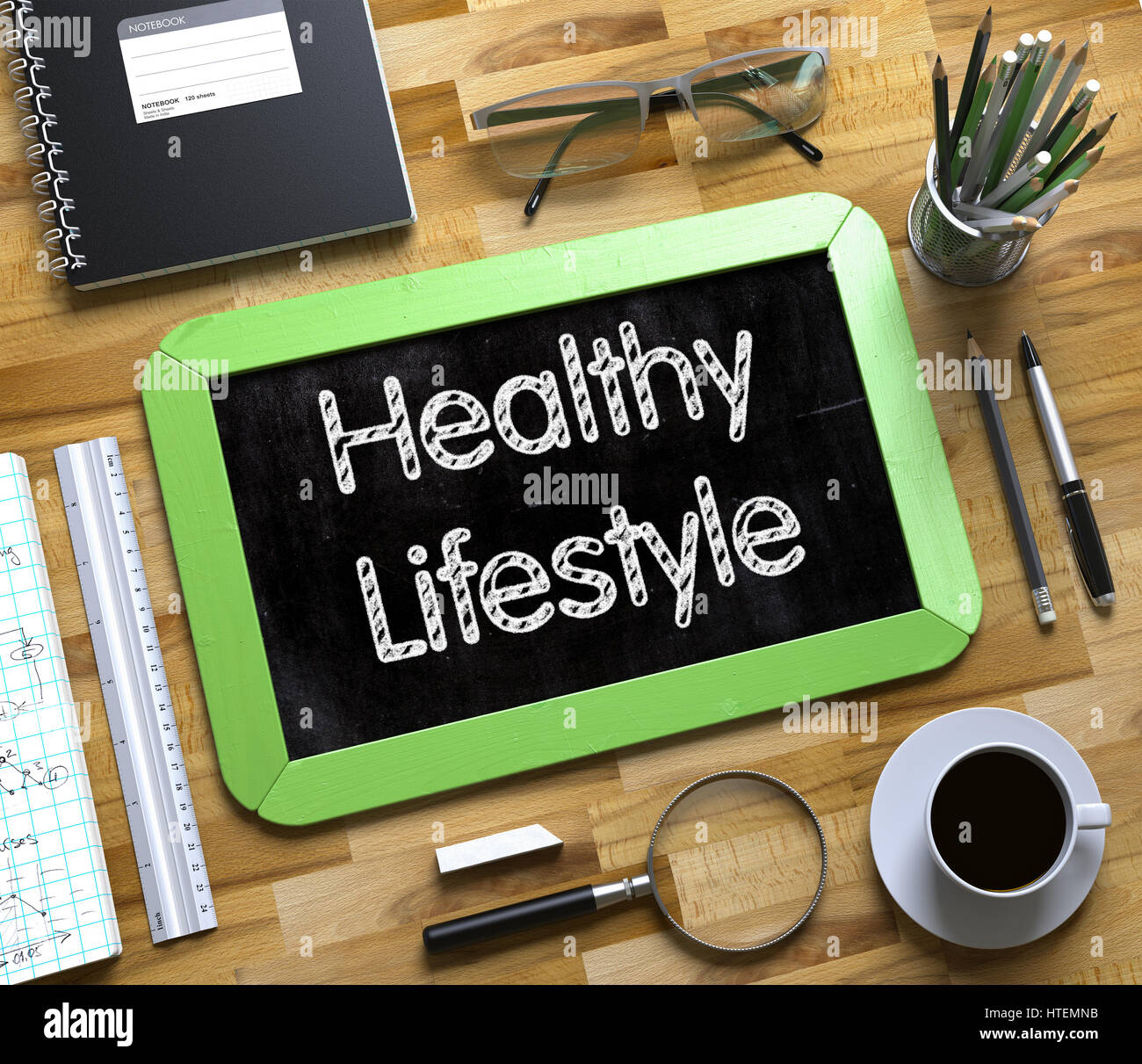 Healthy Lifestyle Handwritten on Small Chalkboard. Healthy Lifestyle ...