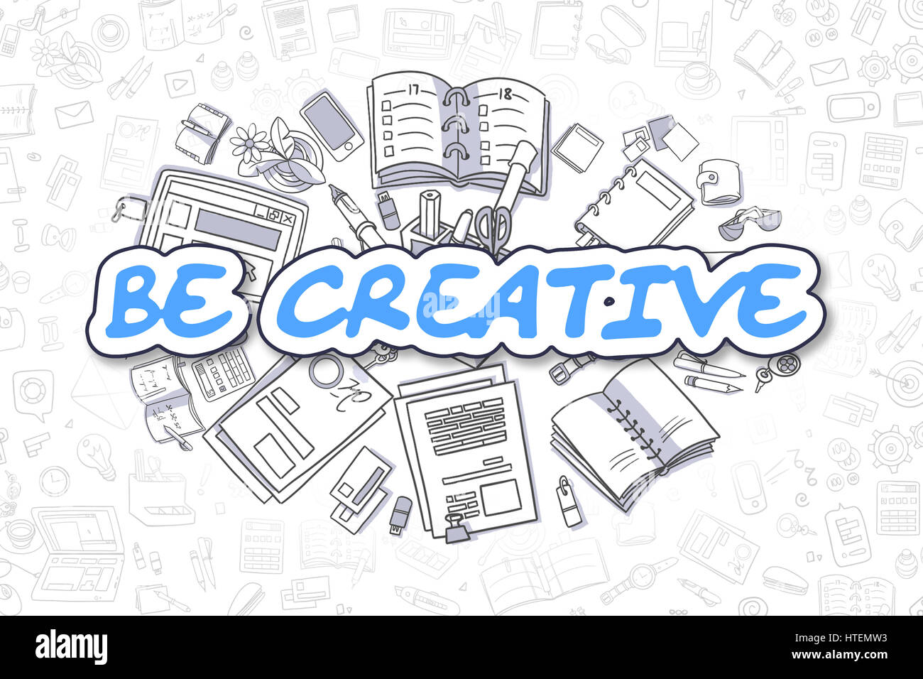 Be Creative - Hand Drawn Business Illustration with Business Doodles ...
