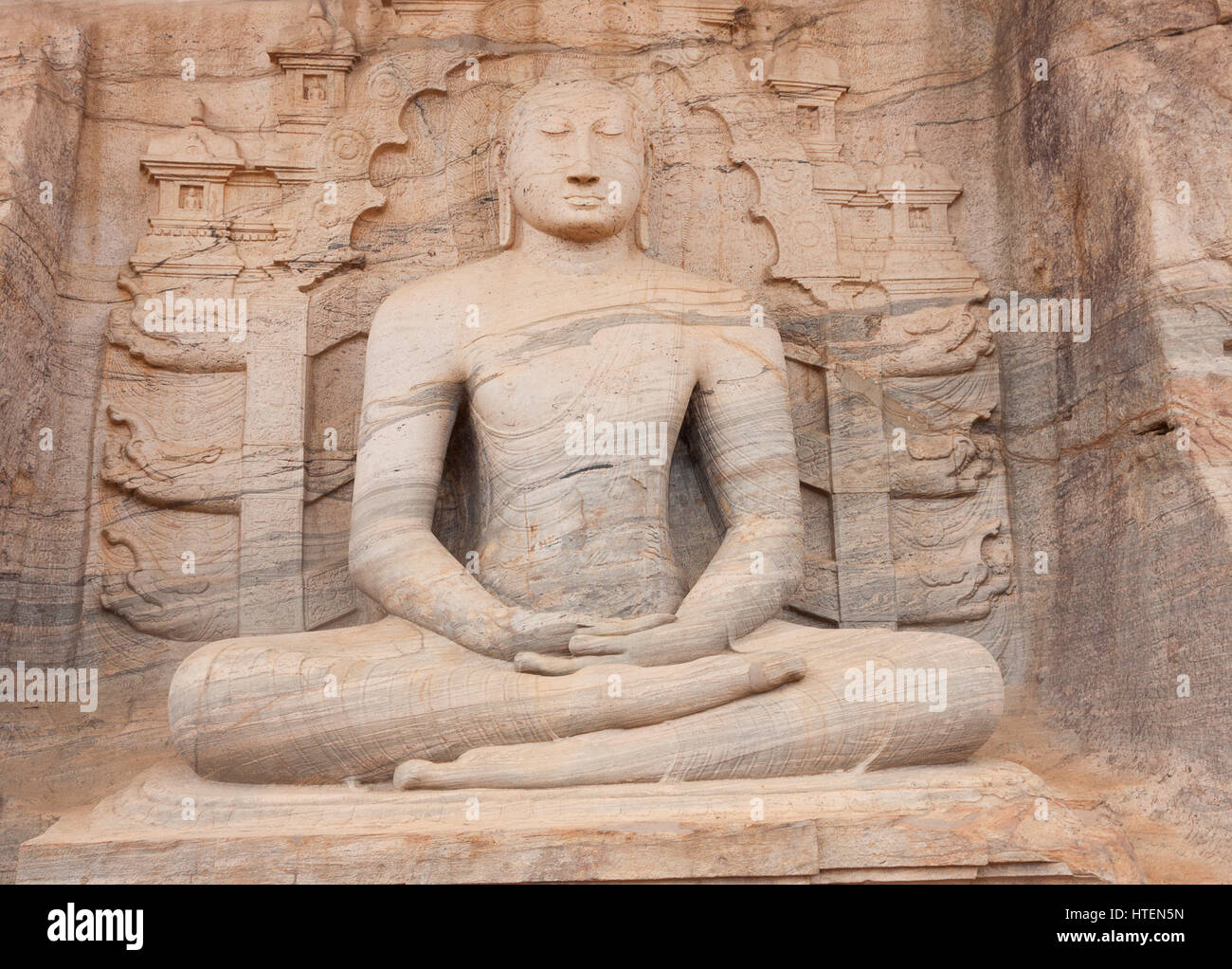 Statue of Gal Vihara in Polonnaruwa or Pulattipura ancient city ...