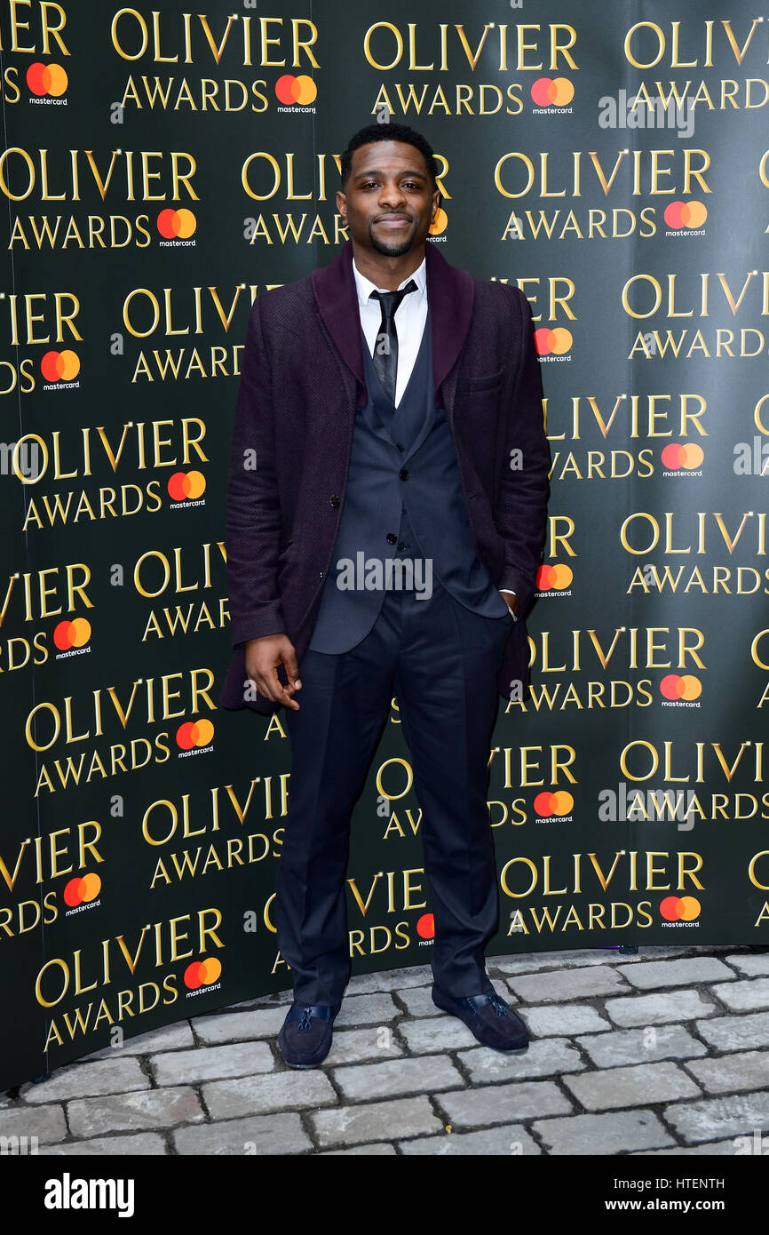 Adam J Bernard arriving at the Olivier Awards Nominations Party held at ...