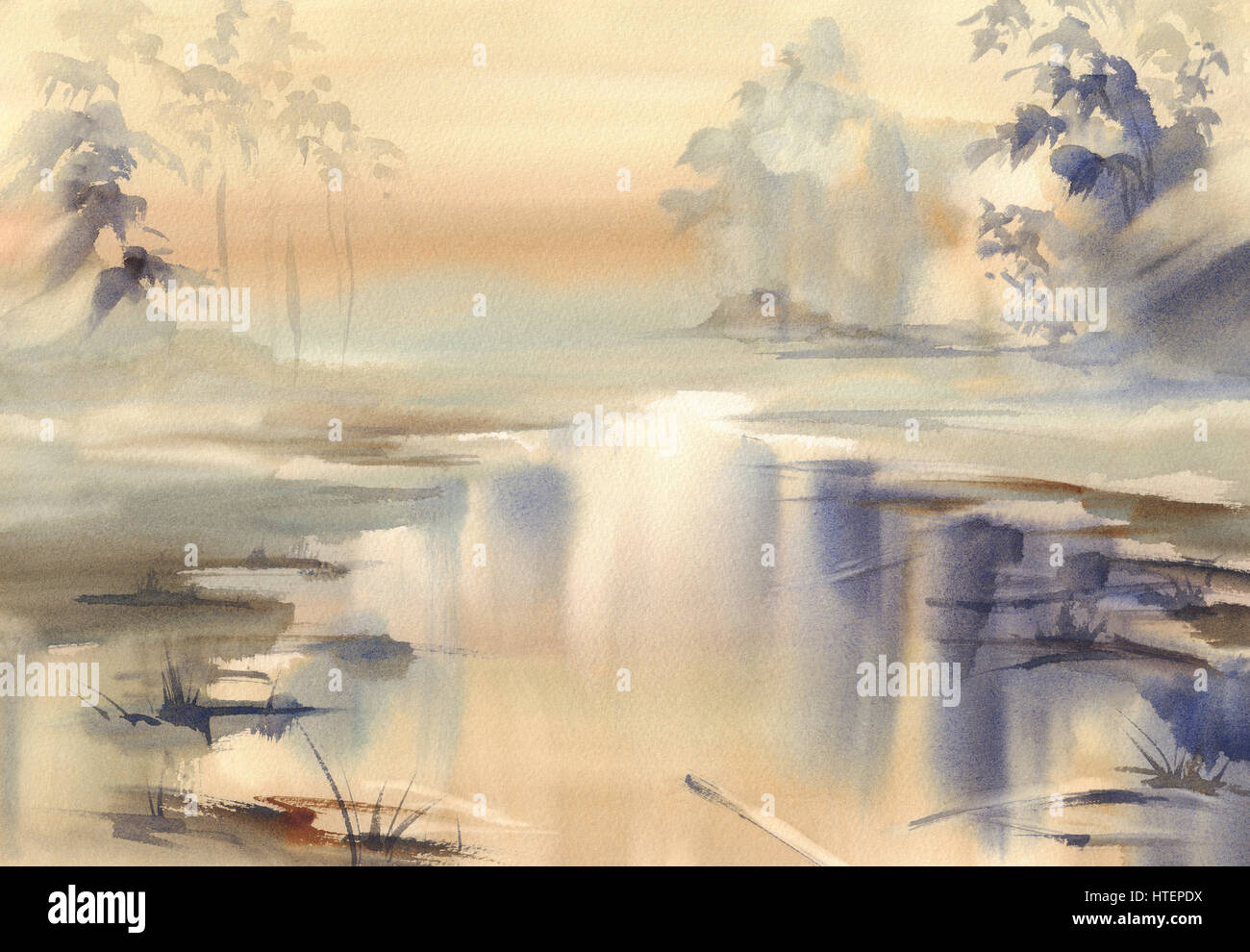 Warm colors watercolor hi-res stock photography and images - Alamy