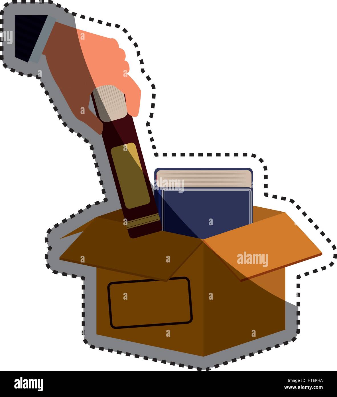 Holding text books Stock Vector Images - Alamy