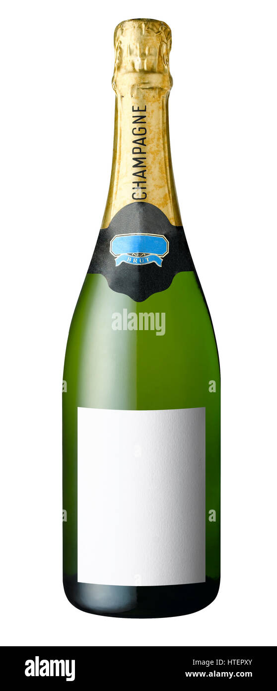 Bottle of champagne with a blank label Stock Photo - Alamy