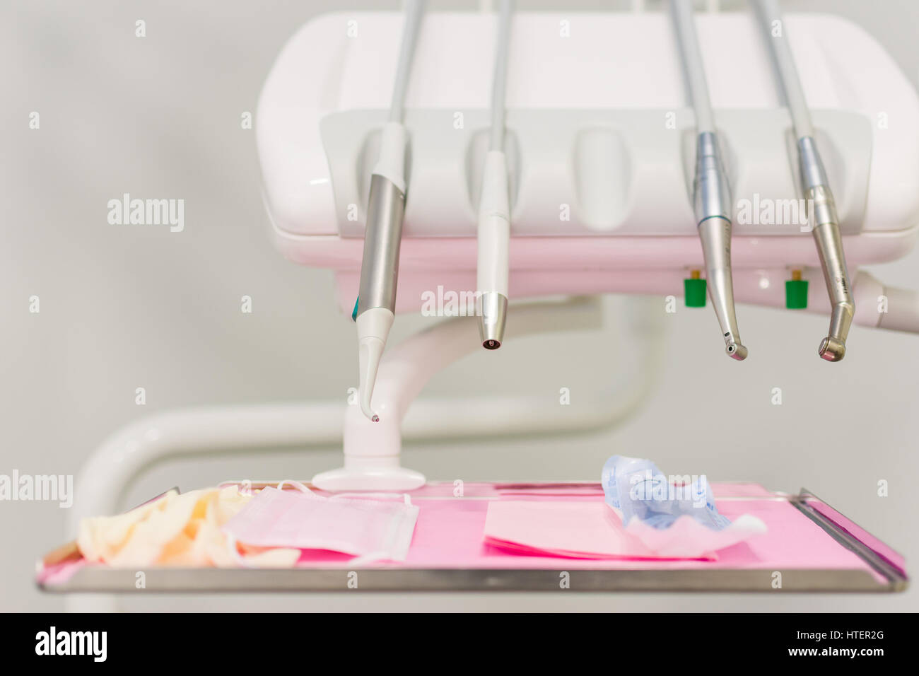 Dental chair instruments and drills Stock Photo - Alamy