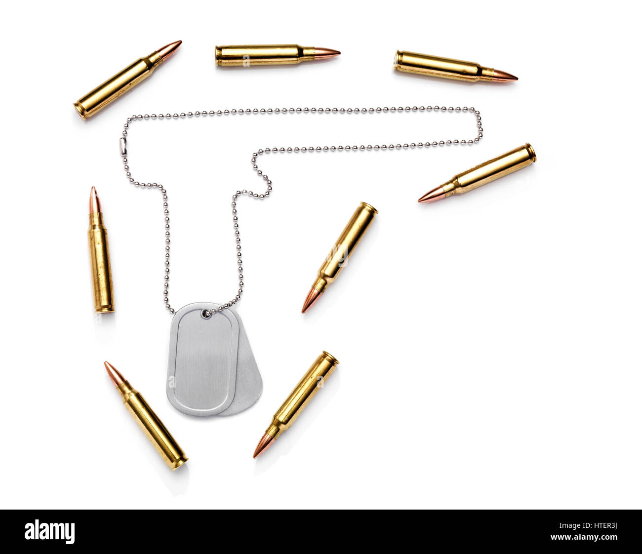 Isolated Dog Tag with bullets Stock Photo - Alamy