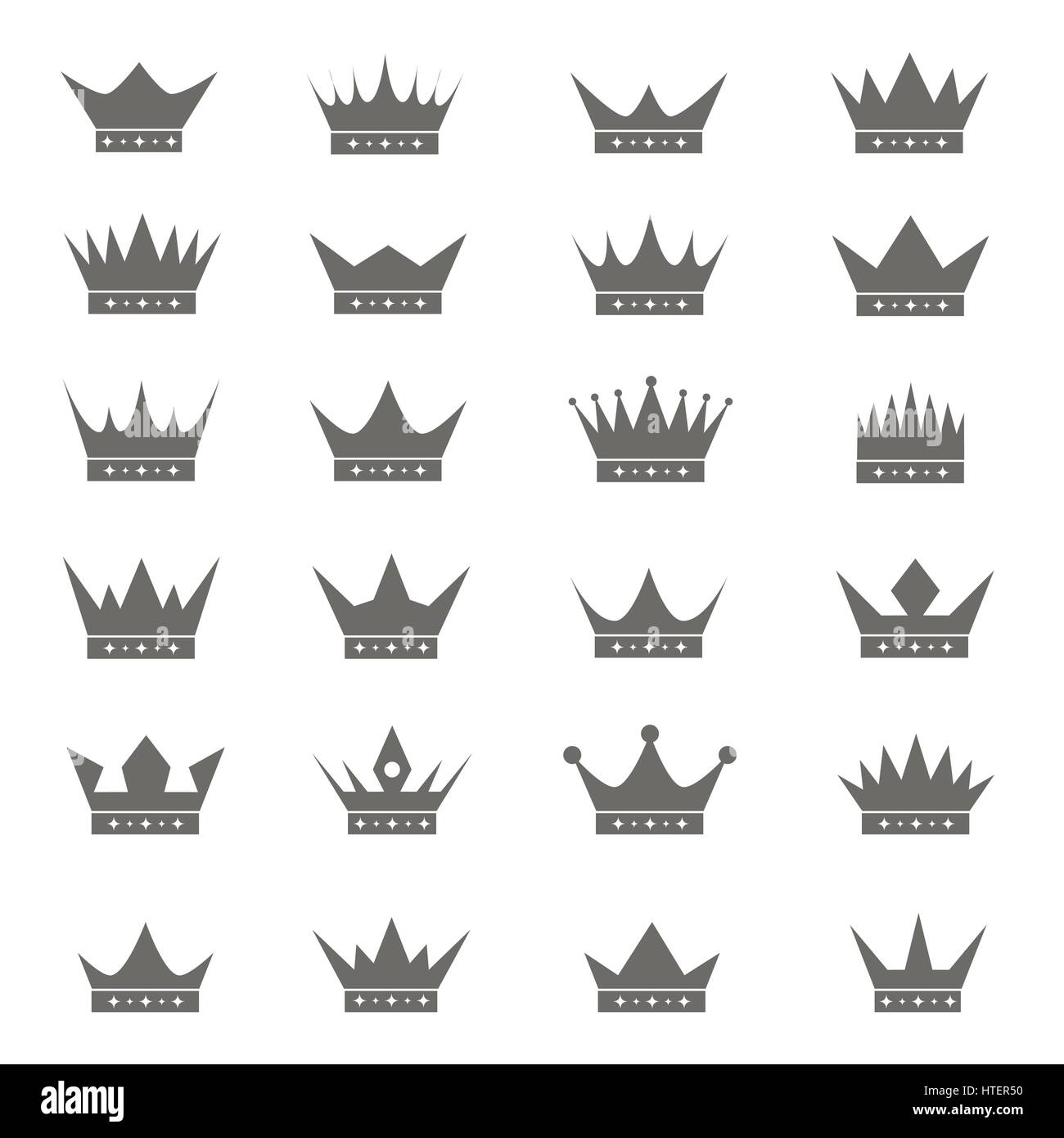Crown icon set Stock Vector Image & Art - Alamy