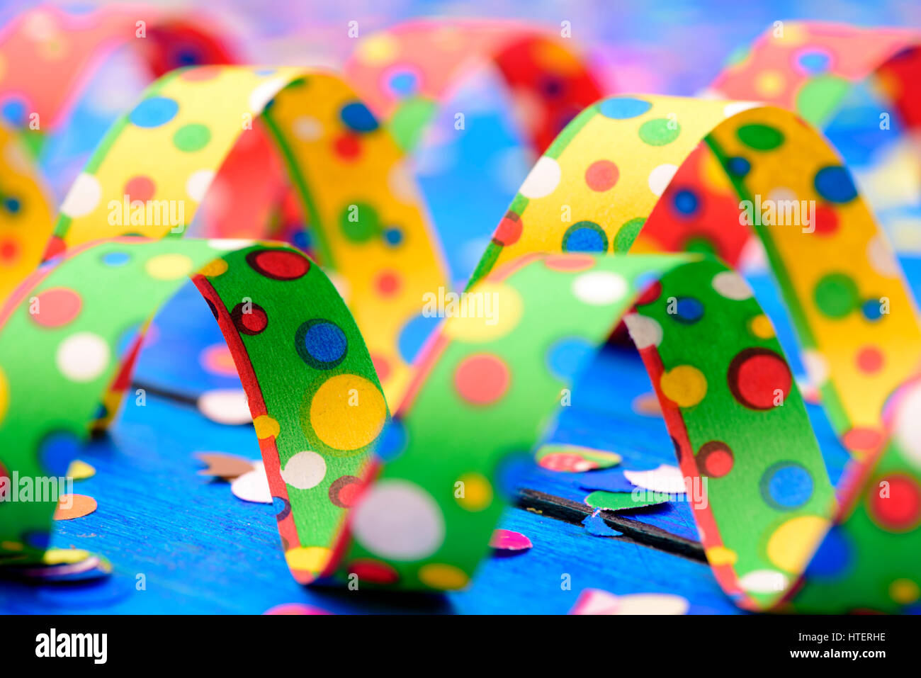 confetti and colorful paper streamer at carnival Stock Photo - Alamy