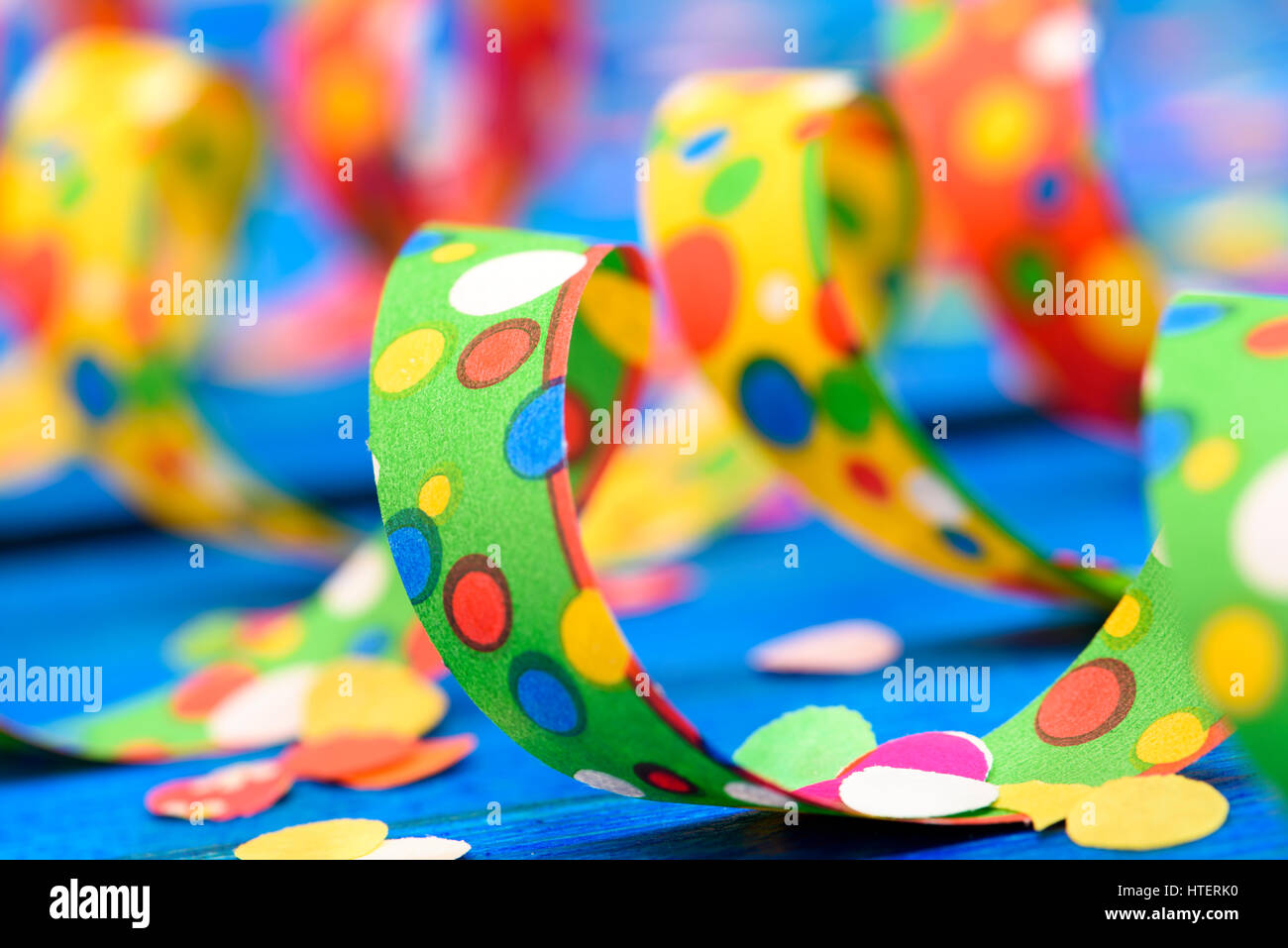 confetti and colorful paper streamer at carnival Stock Photo - Alamy