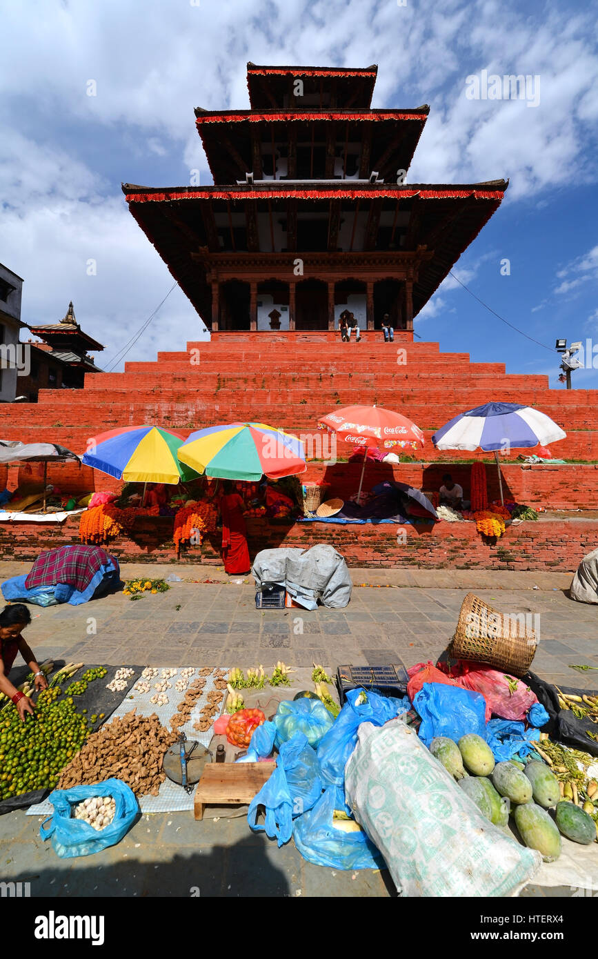 KATHMANDU, NEPAL- OCT 10: Small local market in Kathmandu on October 10 ...
