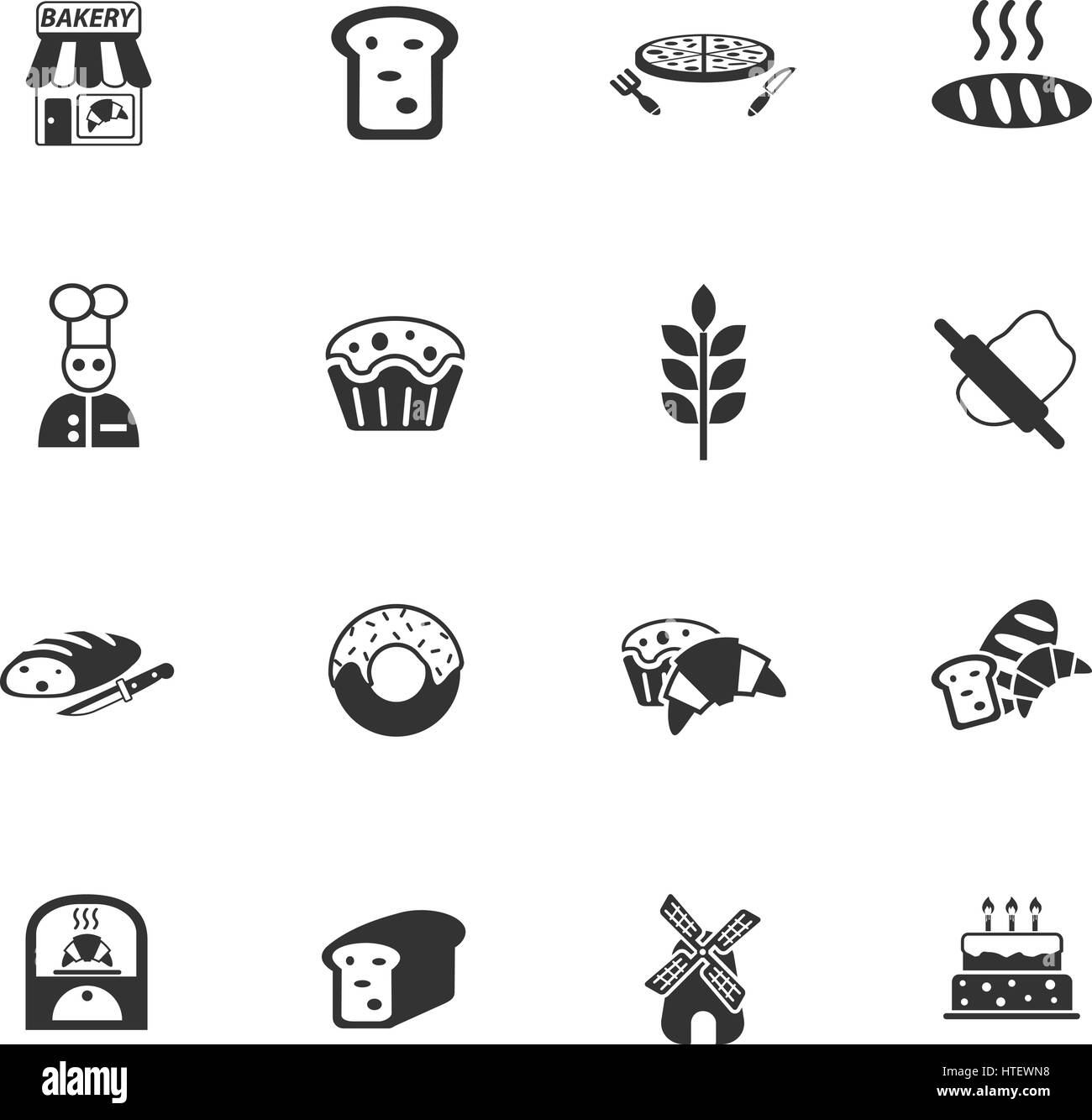 bakery web icons for user interface design Stock Vector Image & Art - Alamy
