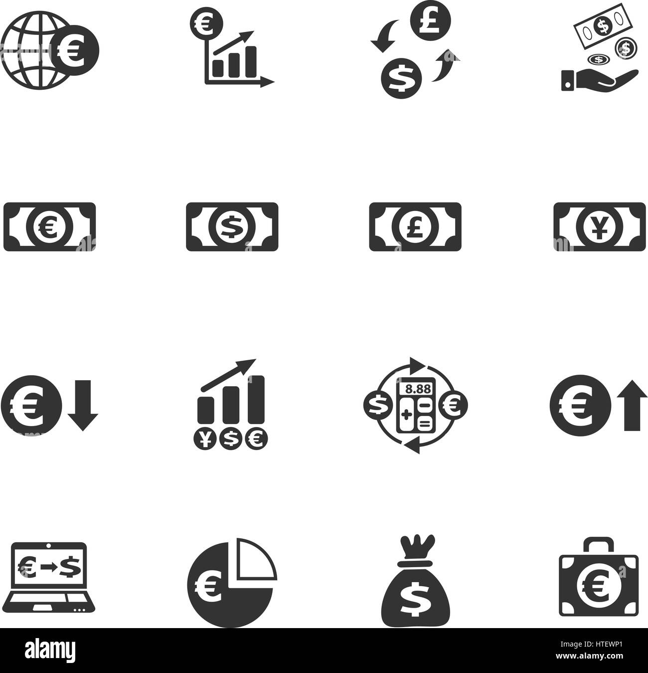 currency exchange web icons for user interface design Stock Vector ...