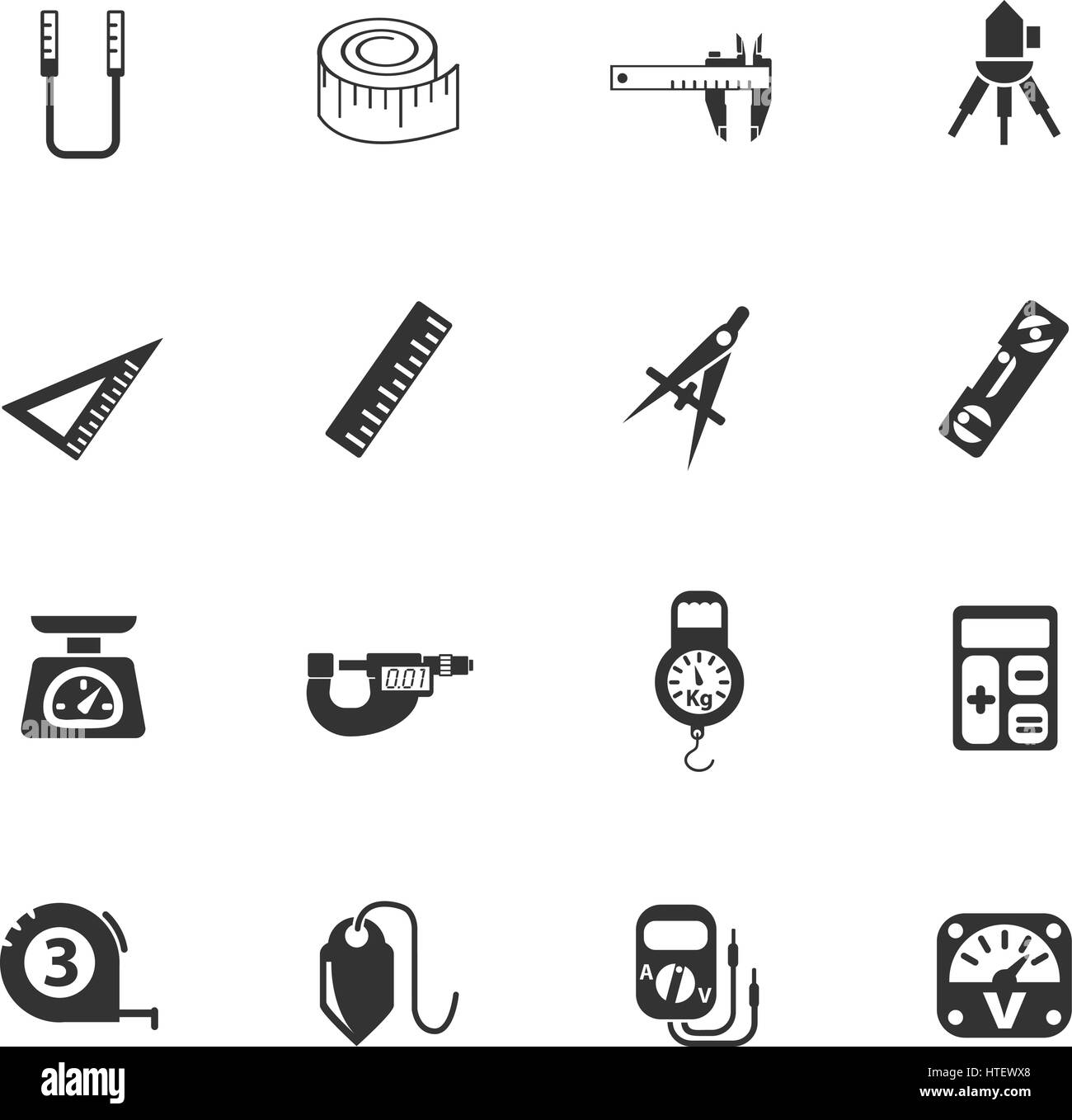 measuring tools web icons for user interface design Stock Vector Image ...