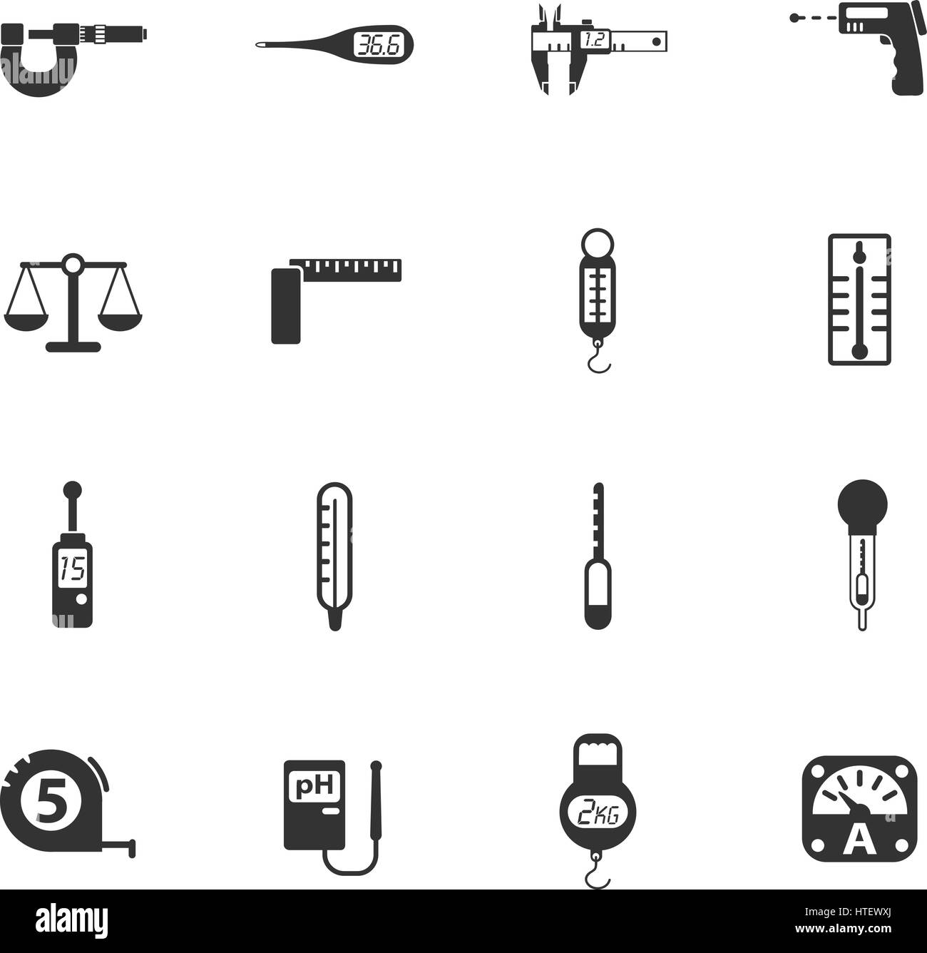 measuring tools web icons for user interface design Stock Vector Image ...