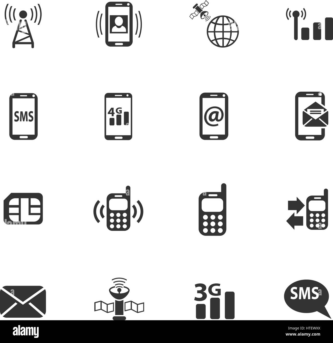 mobile connection web icons for user interface design Stock Vector ...
