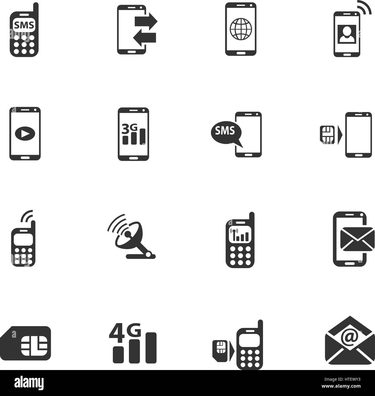 mobile connection web icons for user interface design Stock Vector ...