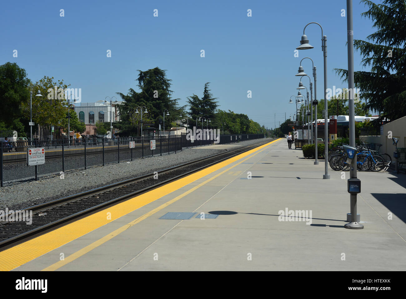 Caltrain station, Palo Alto, California, USA on a June afternoon Stock ...