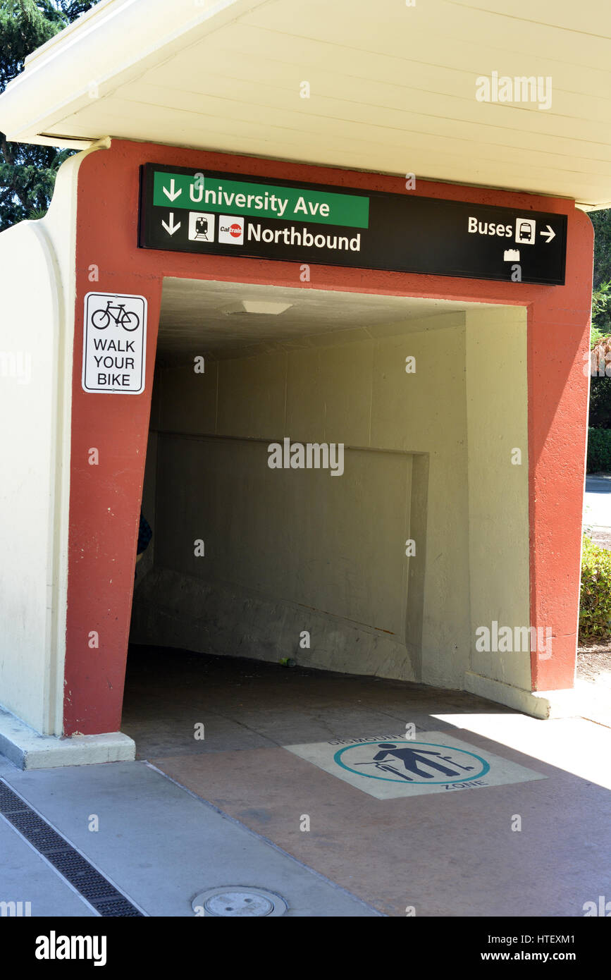Caltrain station, Palo Alto, California, USA on a June afternoon Stock ...