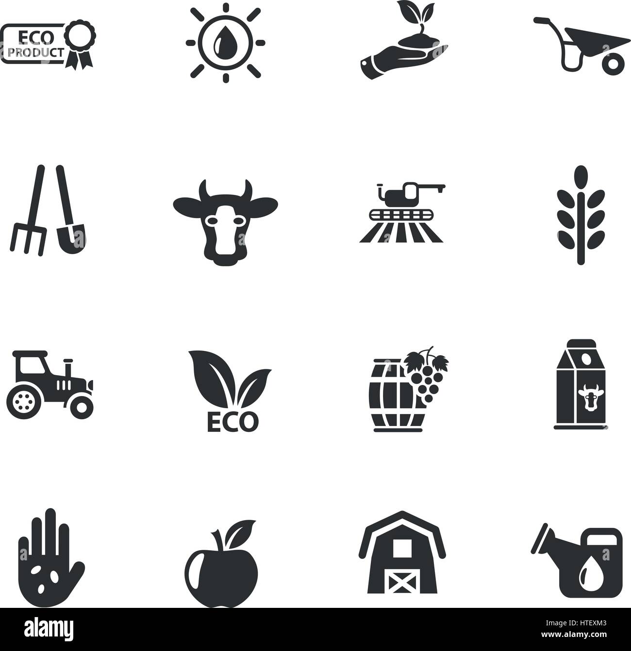 agricultural web icons for user interface design Stock Vector Image ...