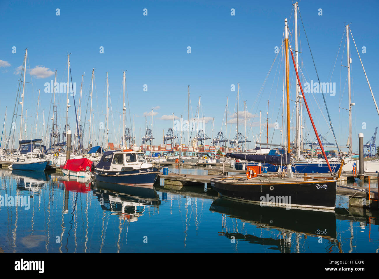 Shotley Suffolk, view of the marina at Shotley Gate close to the ...