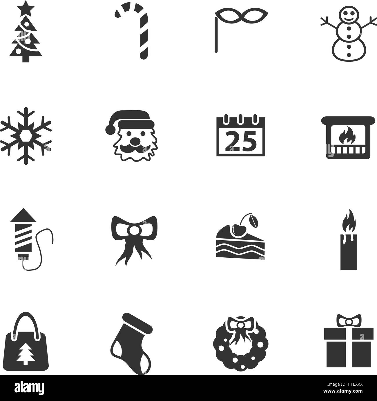 Christmas icons bag Black and White Stock Photos & Images - Alamy
