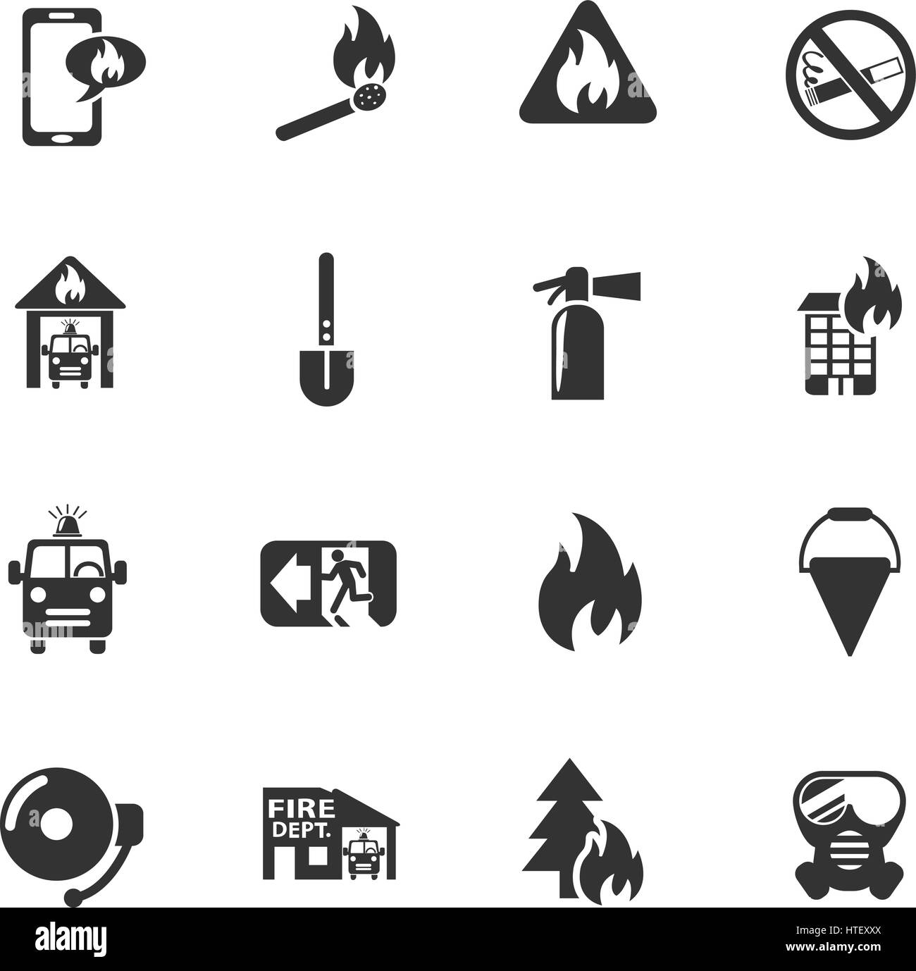 fire brigade web icons for user interface design Stock Vector Image ...