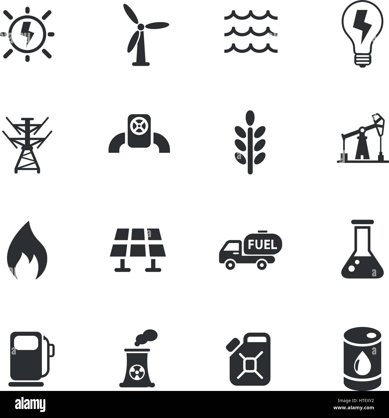 fuel and power web icons for user interface design Stock Vector Image ...