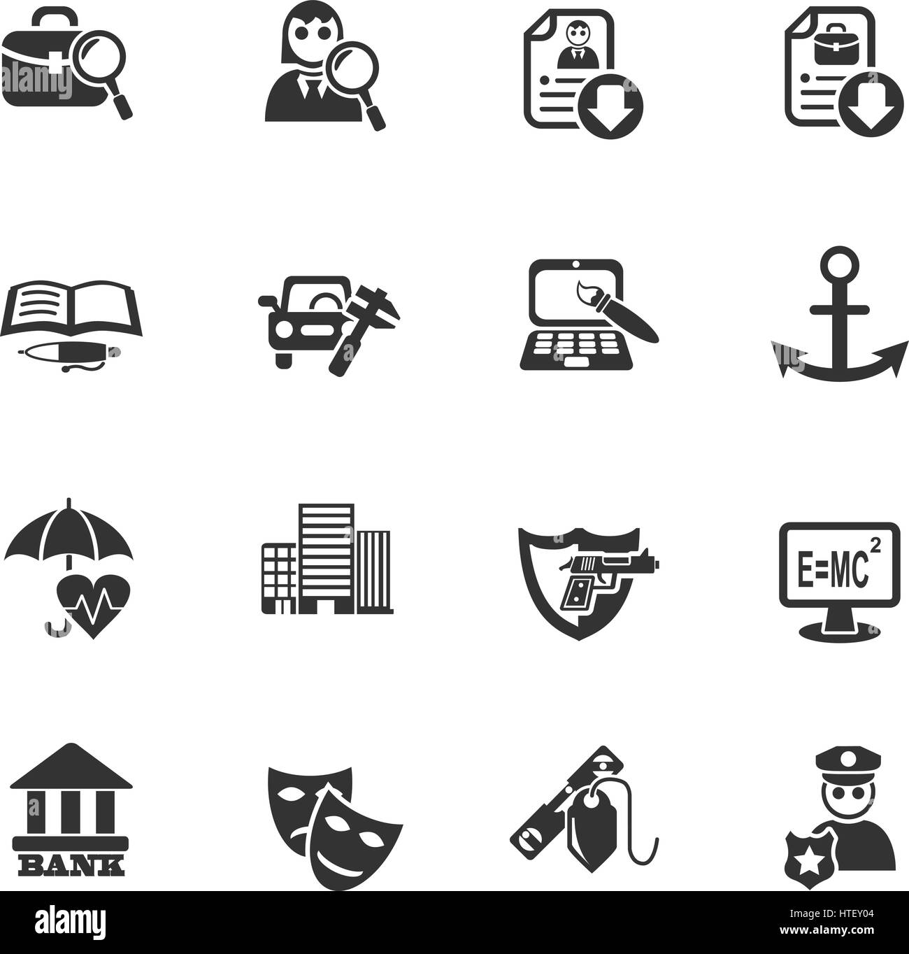 job search web icons for user interface design Stock Vector Image & Art ...