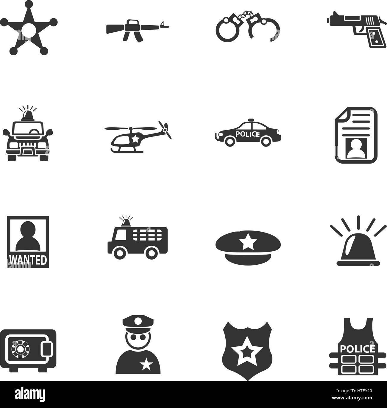police web icons for user interface design Stock Vector Image & Art - Alamy