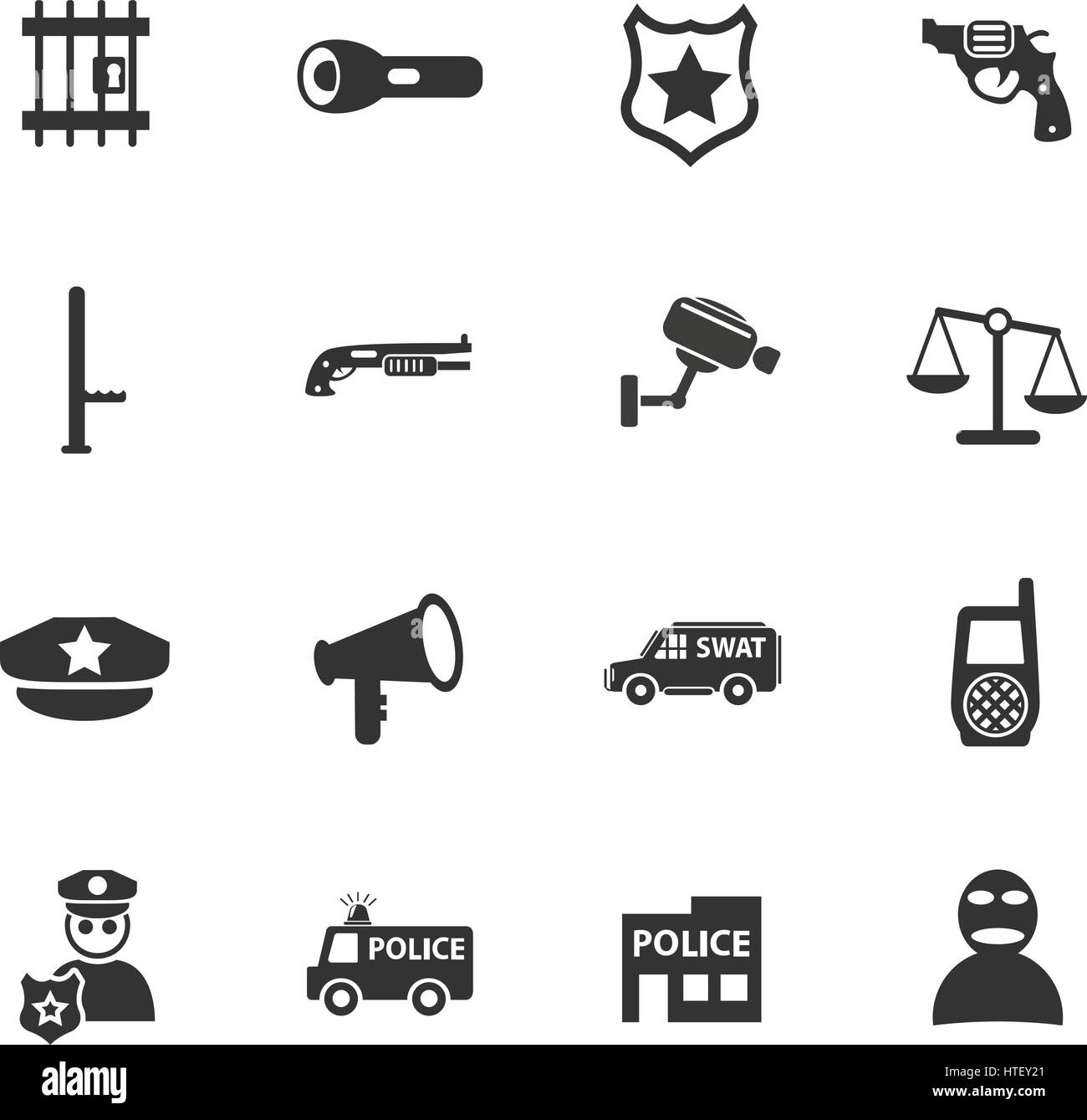 police web icons for user interface design Stock Vector Image & Art - Alamy