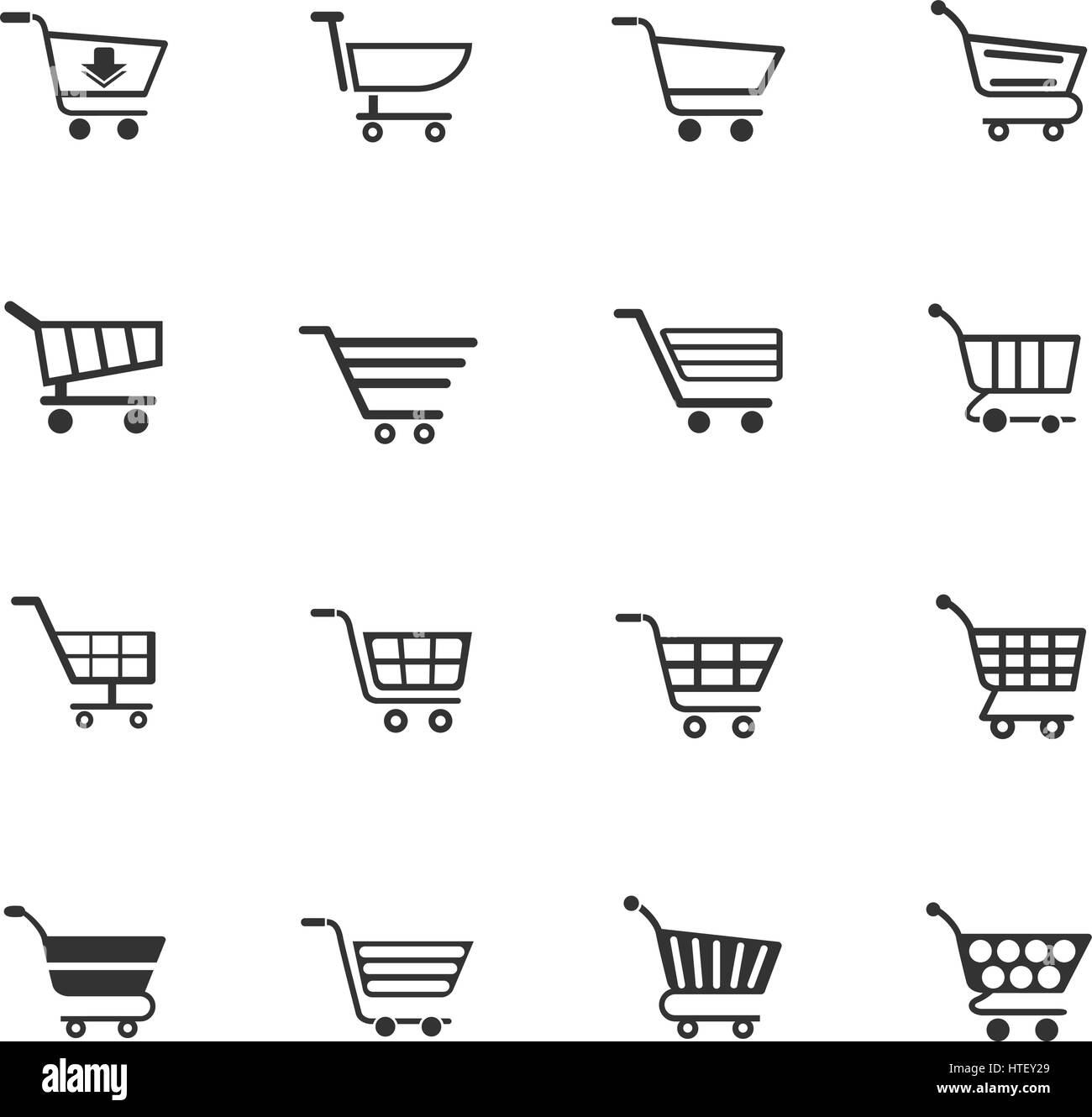 shopping cart web icons for user interface design Stock Vector Image ...