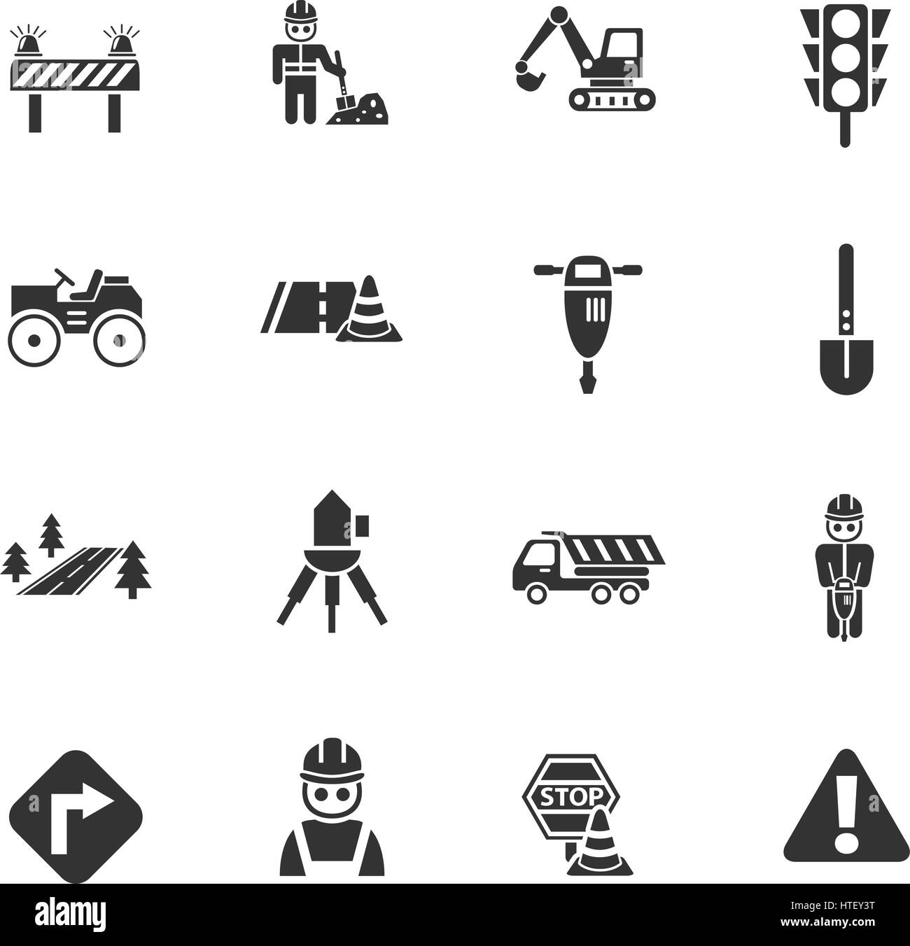 road repairs web icons for user interface design Stock Vector Image ...