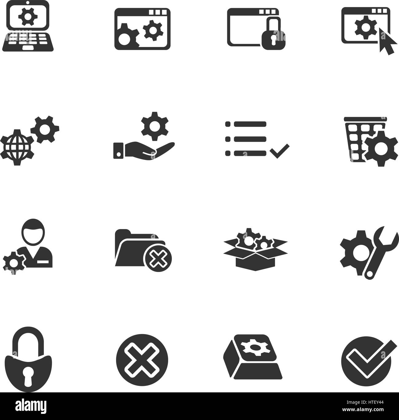 settings web icons for user interface design Stock Vector Image & Art ...