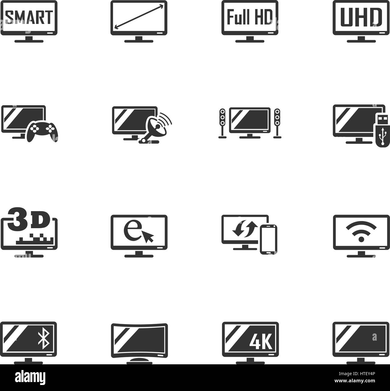 smart tv web icons for user interface design Stock Vector Image & Art ...