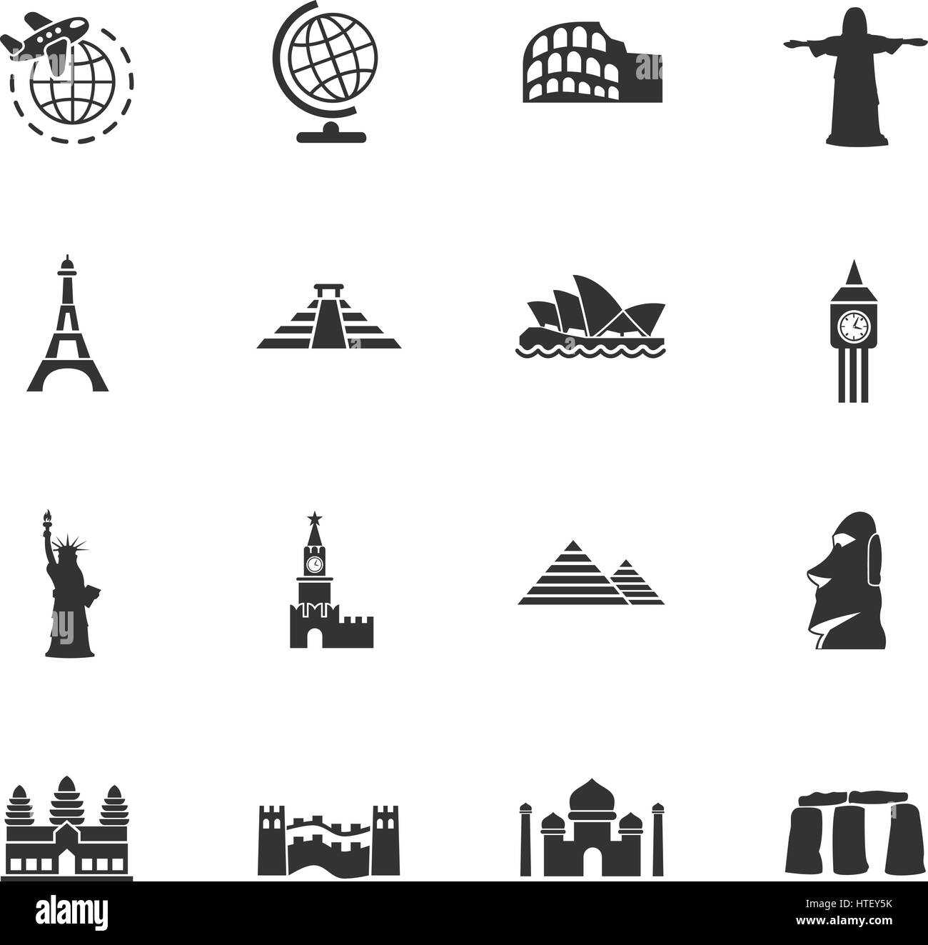 World wonders vector vectors Black and White Stock Photos & Images - Alamy