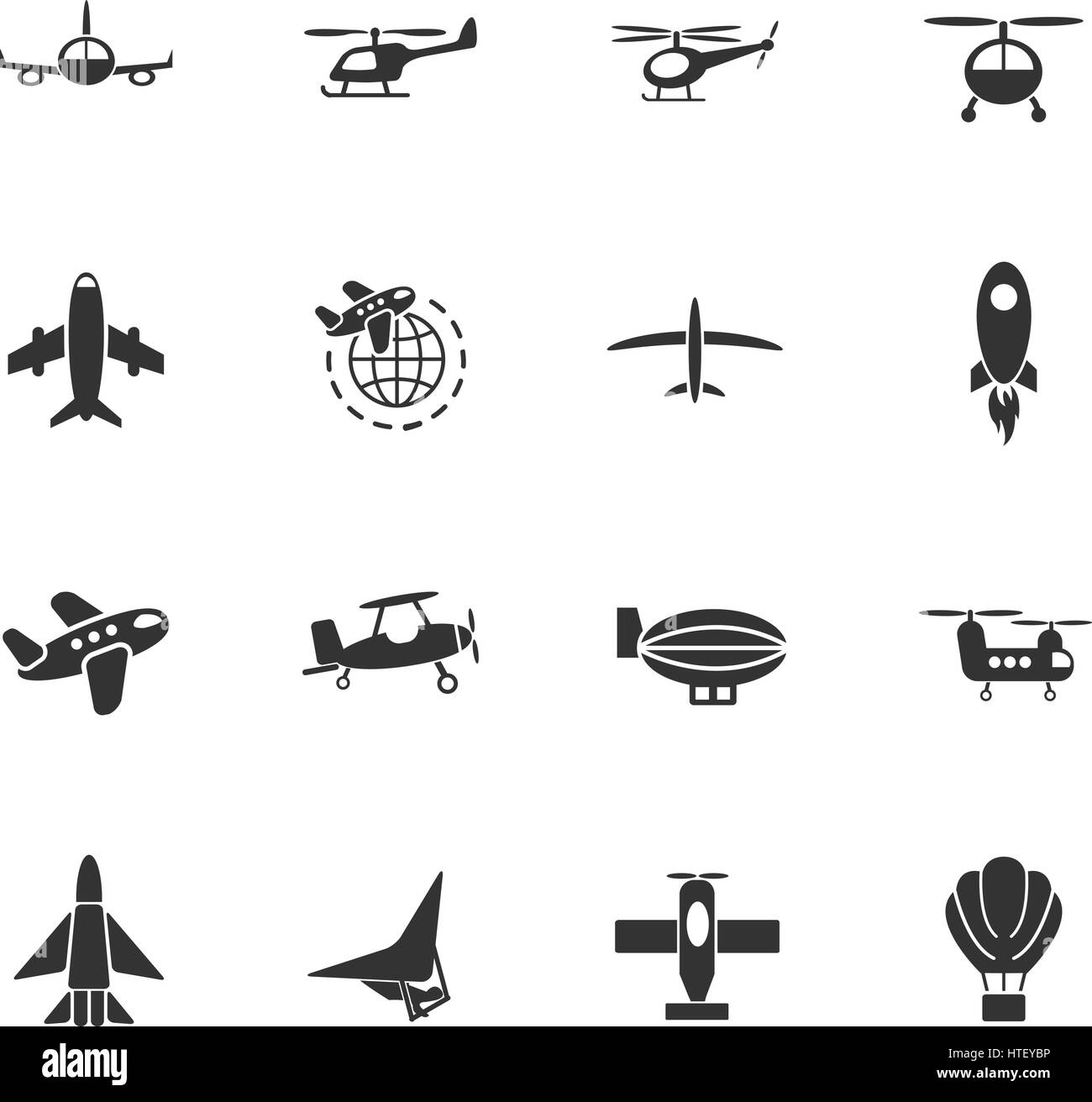 air transport web icons for user interface design Stock Vector Image ...