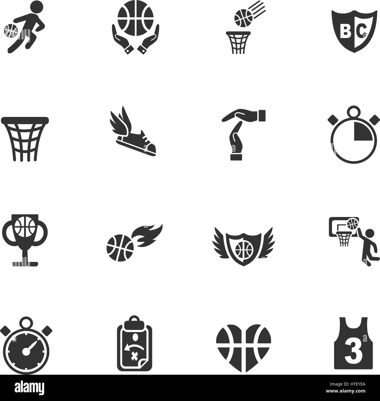 basketball icon set web icons for user interface design Stock Vector ...
