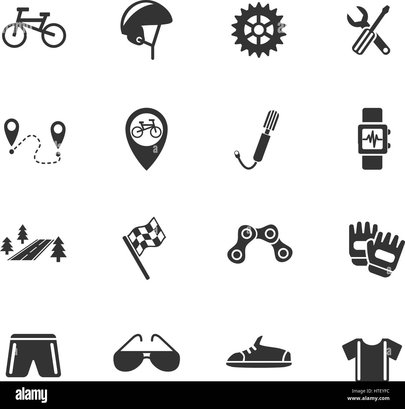 bicycle web icons for user interface design Stock Vector Image & Art ...