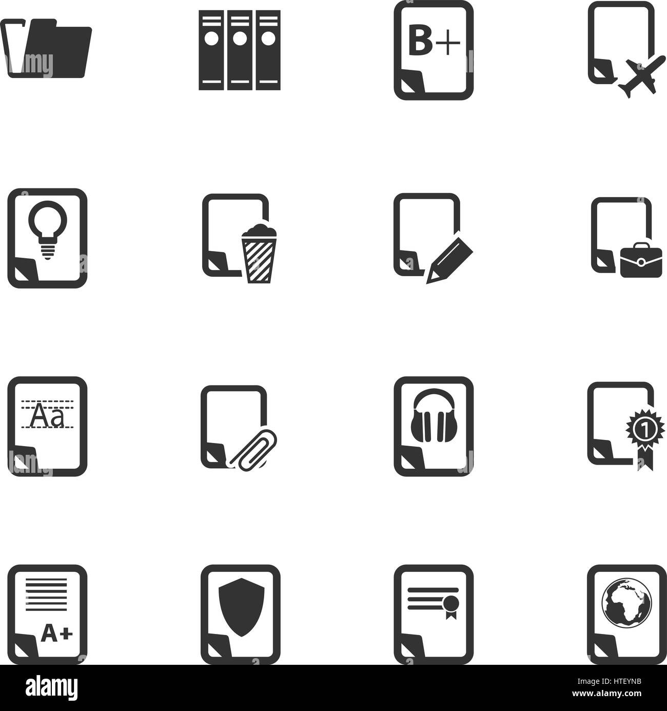 Documents icon set for web sites and user interface Stock Vector Image ...