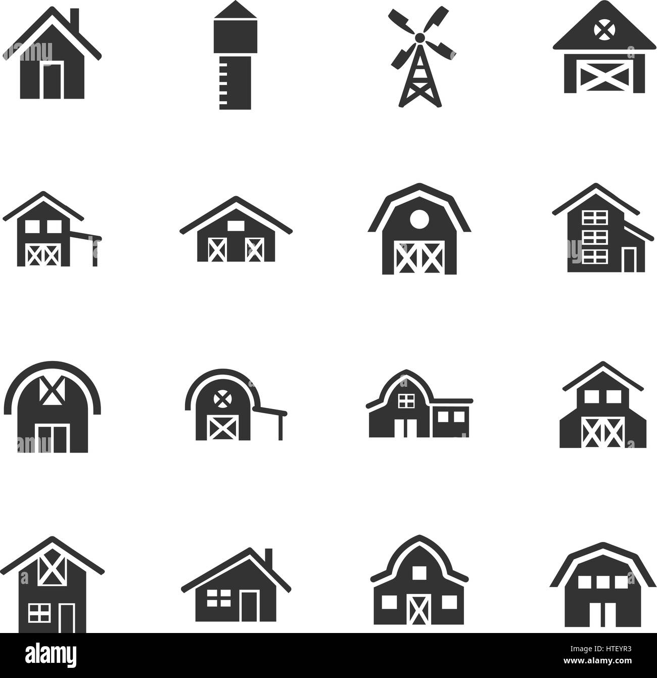 farm building web icons for user interface design Stock Vector Image ...