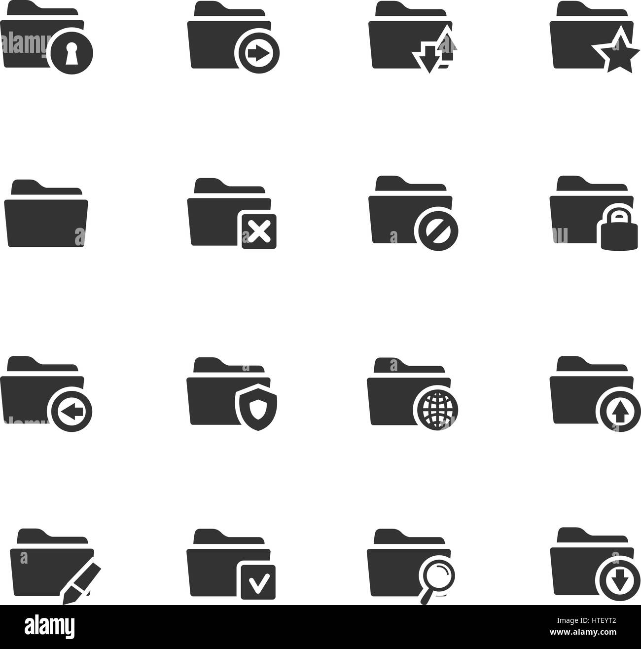 Folders icon set for web sites and user interface Stock Vector Image ...
