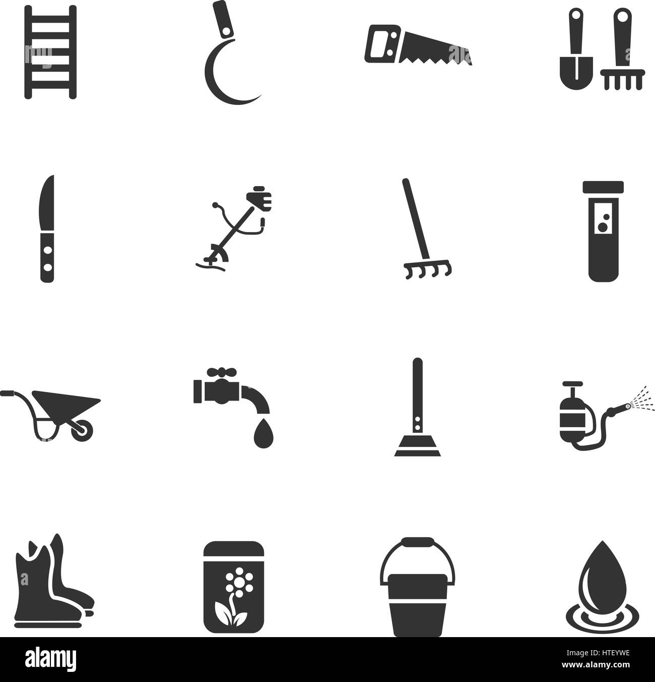 garden tools web icons for user interface design Stock Vector Image ...